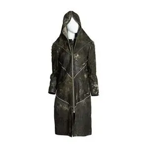 ZASTASTUDIO The Dame Long Leather Coat With Hoodie - Green