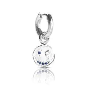 KASUN LONDON Smile Sapphire Hoop Earrings - Silver