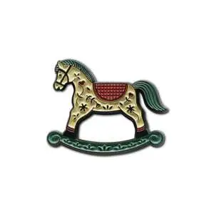 MAKE HEADS TURN Neutrals Rocking Horse Enamel Pin - Green