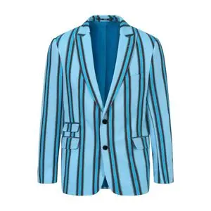 KOY CLOTHING Turquoise Striped Kikoy Blazer