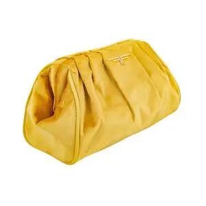 FIOLAS Liv Clutch In Yellow Silk Velvet
