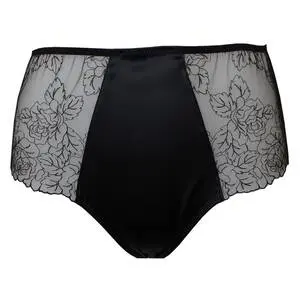 TALLULAH LOVE Midnight Rose High-waisted Brief - Black