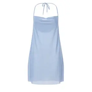SEROTONINN Serotonin Halterneck Mini Dress With Draped Neckline And Open Back