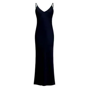 WHY MARY Iris Bias Maxi Slip Dress - Black