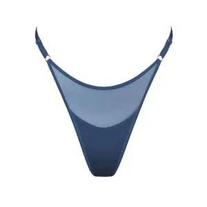 MONIQUE MORIN LINGERIE Core Adjustable Thong Dark Denim - Blue
