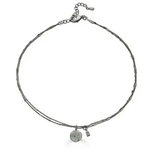 LONI PAUL JEWELRY Hammered Coin Layered Chain Necklace - Silver