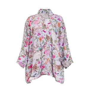 FABLE ENGLAND Tree Of Life Short Kimono - Blue