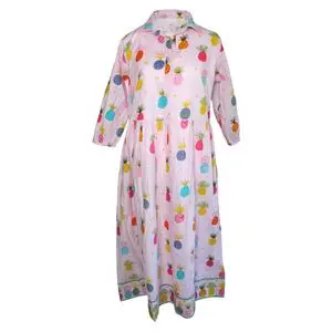 MARY MARSHMALLOW Frannie Long Pineapple Print Dress