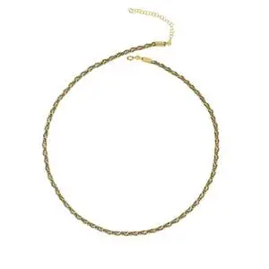SPERO LONDON Handmade Rope Braided Sterling Silver Beaded Chain Necklace - Grey