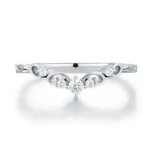 AZURA JEWELRY NEW YORK Crest Band White Gold Vermeil - Silver