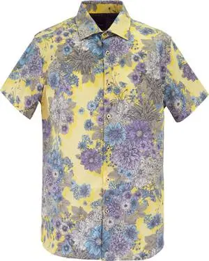 LORDS OF HARLECH Giles Dream Meadow Shirt Sunshine - Yellow