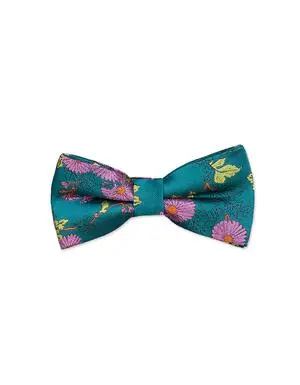 GRESHAM BLAKE Daisy Silk Bow Tie - Blue