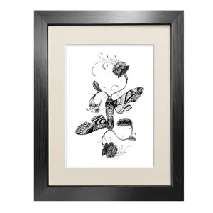 EMILY CARTER Fuchsiadoptera' Fine Art Print A5 - Black