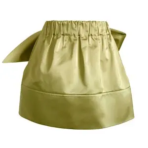LANGNER Satin Mini Skirt With Bow Detail - Yellow