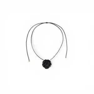A'MISS Rosa Onyx Pendant Necklace - Black