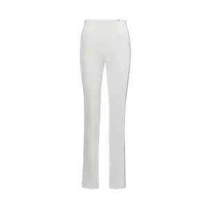 NISSA Embellished High-waisted Pants - White