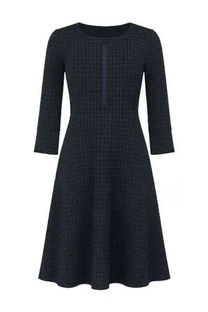 CONQUISTA Check Fit & Flare Dress