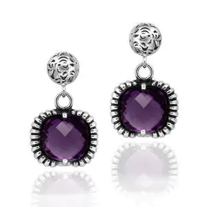 UNALOE Sterling Quartz Drop Earrings - Silver