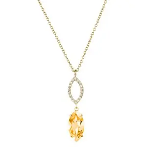 AUGUSTINE JEWELS 9ct Yellow Gold Citrine And Diamond Necklace - Gold/yellow