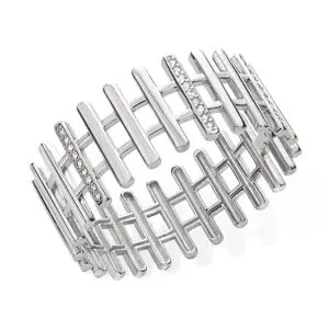 LUCY QUARTERMAINE Melody Hinged Bangle - Silver
