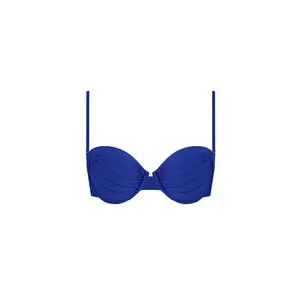 MONARCH Eva Pleated Balconette Bikini Top - Blue