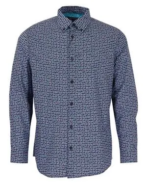 LORDS OF HARLECH Morris Ibiza Petal Shirt Teal - Blue