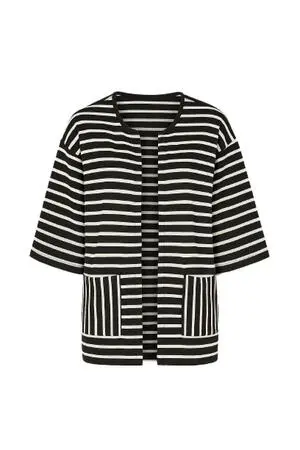 CONQUISTA Stripe Cardigan With Pockets