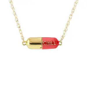 Kris Nations Chill Pill Chain Necklace - Red