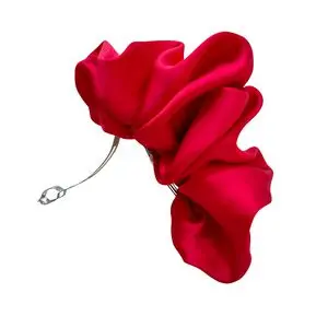SYLKI Scrunchie Barrette Hair Clip - Red