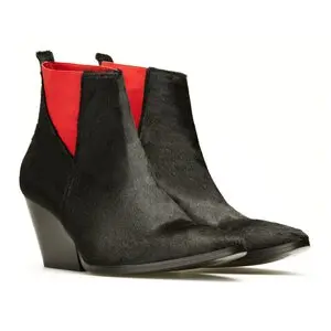 ROSAMUND MUIR LONDON Fortuna Calf Hair Ankle Boots - Black