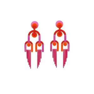 GISSA BICALHO Acrylic Cladogram Earrings - Orange