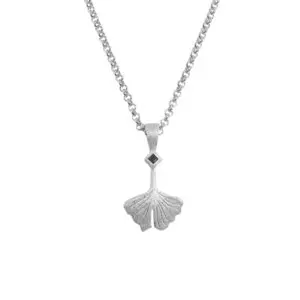 CLAIRE HILL DESIGNS Ginkgo Leaf Charm Chain Necklace - Silver