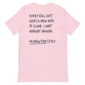 ANCHOR & CREW Cotton Think Ocean Orangutan Aspirations Cotton Embroidered T-shirt - Pink