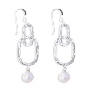N'DAMUS LONDON Hatton Forge Sterling And Pearl Earrings - Silver