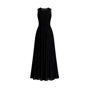 TANTRA SPAIN SL Long Sleeveless Textured Lace Dress - Black