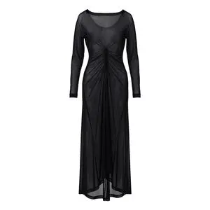 SEROTONE SWIM Mesh Long Dress - Black