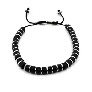 EBRU JEWELRY Black Onyx Stone Beaded Adjustable Bracelet