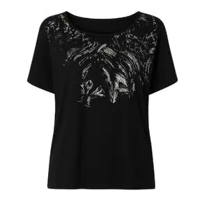 CONQUISTA Foil Print Batwing Top