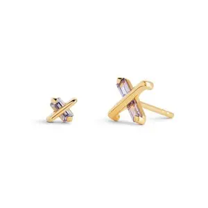 KASUN LONDON Butterfly Kiss Tanzanite Vermeil Earrings Blue/gold/yellow