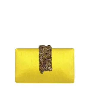 SIMITRI Beaded Fringe Clutch - Yellow/gold
