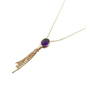 HARFI Gold Vermeil Amethyst Pendant Necklace - Gold/purple