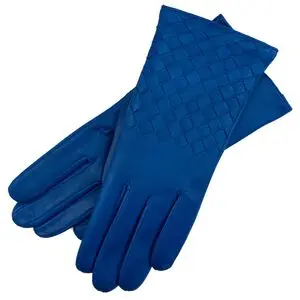 1861 GLOVE MANUFACTORY Trani Woven Leather Gloves - Blue