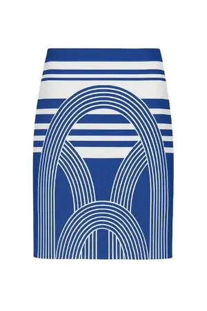CONQUISTA Printed A-line Skirt - Blue