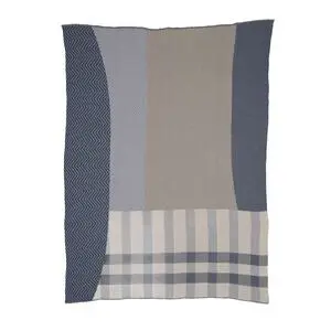 In2green Cotton Sustainable Knit Plaid Solid Throw Blanket Patchwork Herringbone