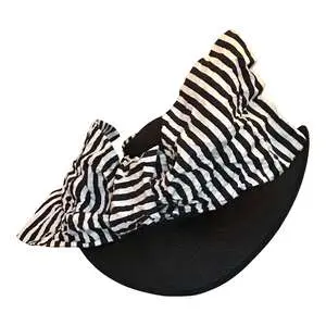 ROMER MILLINERY Fine Straw Hat With Bow Detail - Blue/white