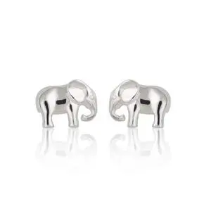 LILY CHARMED Sterling Elephant Stud Earrings - Silver