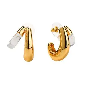 ZYNNIA COLLECTIVE Double Take Hoop Earrings Gold