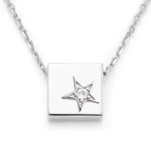 KOUREE Sterling Star Pendant Necklace With White Topaz - Silver