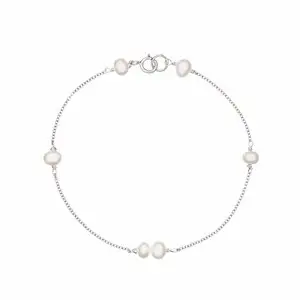 LILY & ROO Sterling Six Pearl Bracelet - Silver