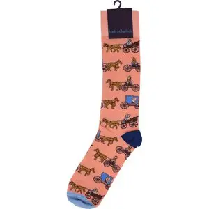 LORDS OF HARLECH Horse And Buggy Crew Socks - Orange